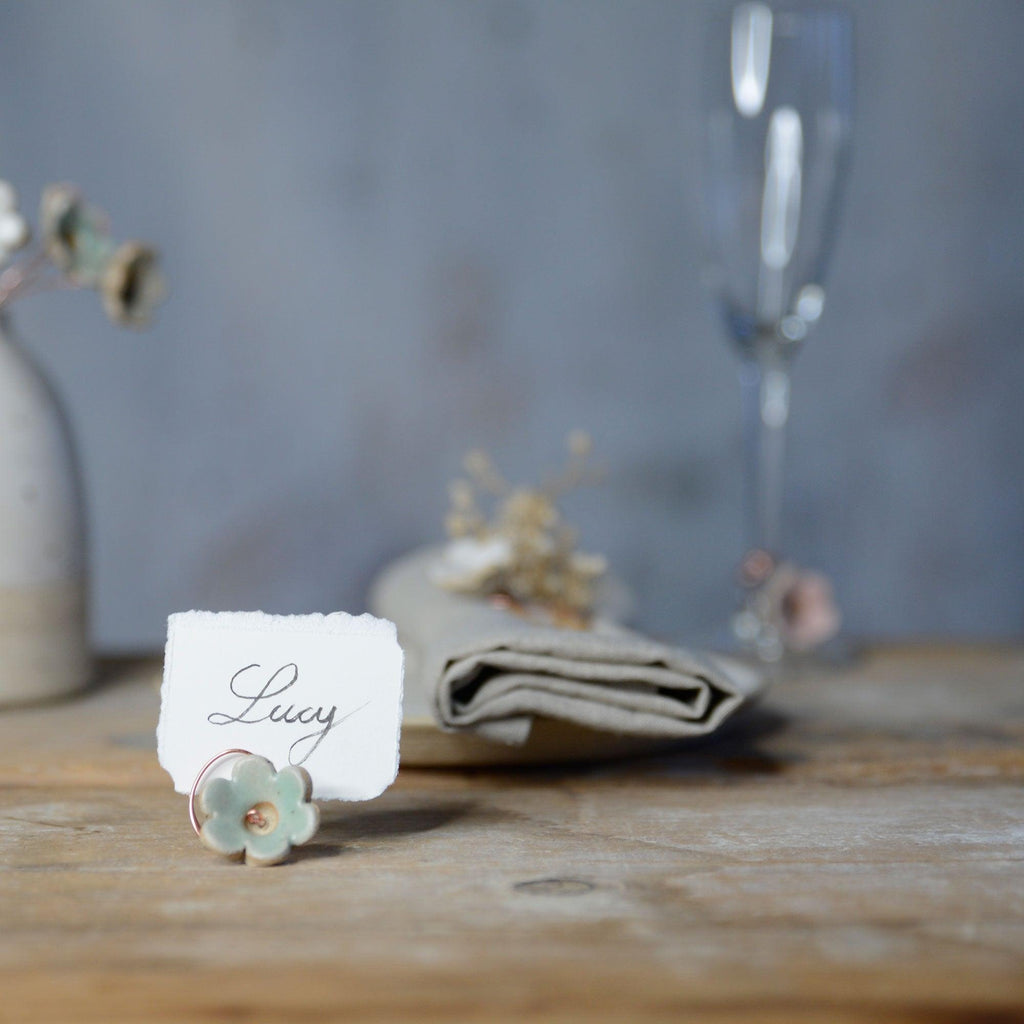 Flower Name Card Holder Wedding Favour Stone Habulous